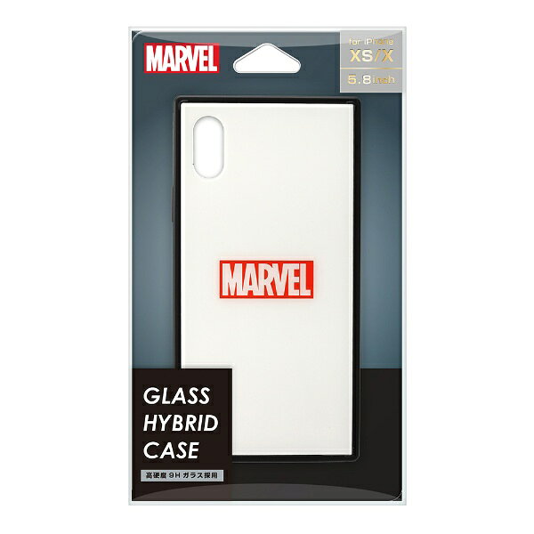 MARVELロゴデザインのiPhone XS/X用 ガラスハイブリッドケースです。ガラスの光沢とTPUの一体感が美しいハイブリッド設計。背面にはキズに強い高硬度9Hガラスを採用、ケースの四隅はエアークッションを採用し耐衝撃設計にしました。サ...