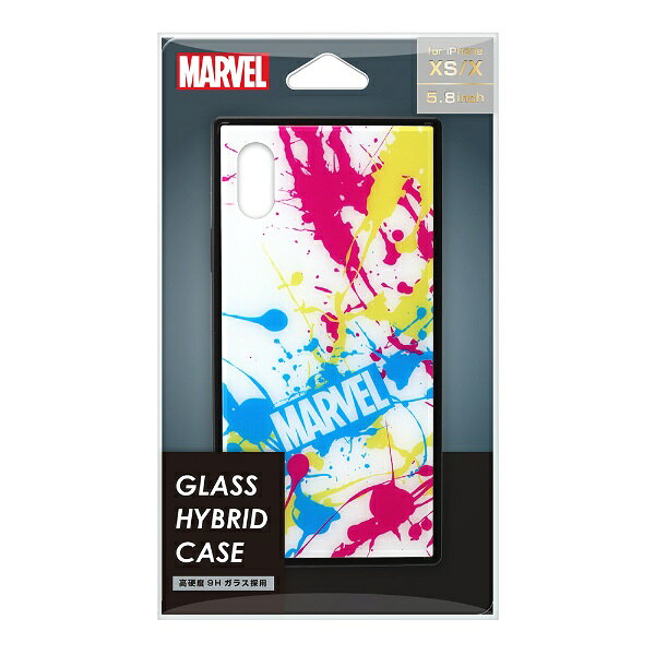 MARVELロゴのスプラッシュデザインがクールなiPhone XS/X用 ガラスハイブリッドケースです。ガラスの光沢とTPUの一体感が美しいハイブリッド設計。背面にはキズに強い高硬度9Hガラスを採用、ケースの四隅はエアークッションを採用し耐...
