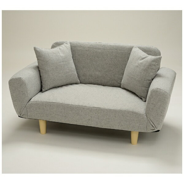 側面のアームと背もたれを倒すことのできる低反発ウレタンを使用した布張りの二人掛けソファです ※こちらの商品は沖縄県、及び離島・山間部へのご配送は承っておりません。　予め、ご了承ください。