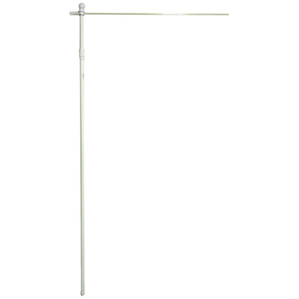 ■人気の丸形ヘッドです。【用途】・のぼりの掲示に【仕様】・高さ（mm）： 1635〜3000・ポール径（mm）： 22・色： 白・2段伸縮型・最長3m・最短1.635m・横棒： 850mm【材質／仕上】・ポリプロピレン被膜鋼管【注意】・のぼ...