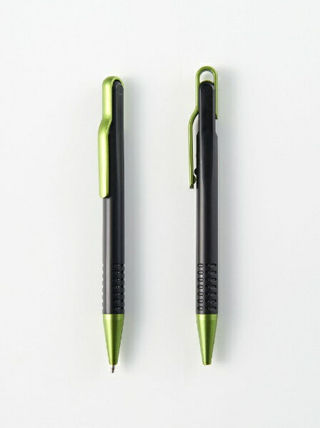 超軽量ボディの美しいシルエット〈br〉ブラックに差し色のメタリックカラーが冴えるスタイリッシュなデザイン〈br〉サイドから見たクリップのフォルムが美しいボールペンです〈br〉替芯は、ぺんてる替芯BXM7Hです〈br〉ライトグリーン／インク：...