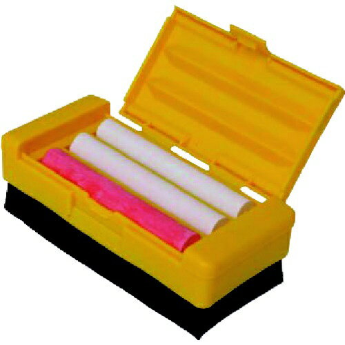 ■チョークとラーフルが一緒になって持ち運びが便利になりました。■本体内にチョークを3本収納することができます。【用途】・チョークの文字消しに。【仕様】・色： 黄・縦（mm）： 125・横（mm）： 58・厚さ（mm）： 40・タイプ： ラー...