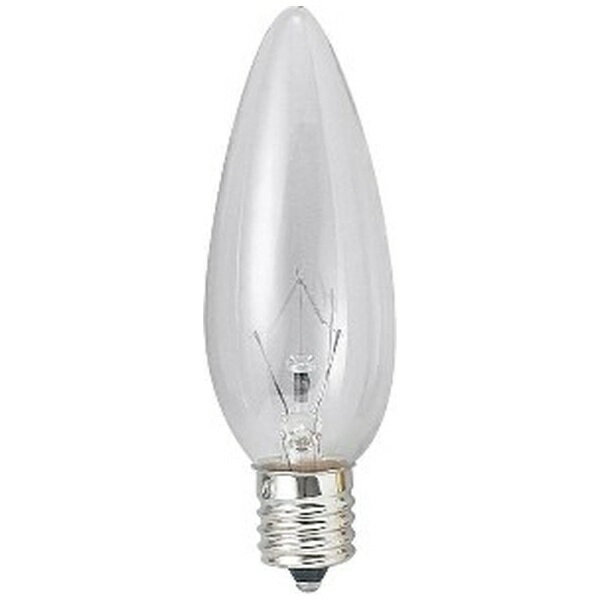 シャンデリア電球 C32［口金E14 /25W］◆主にヨーロッパの器具に付いている電球。日本では珍しい電球です。【仕様】●ガラス球●仕上:クリア●径(mm):32●全長(mm):100●口金E14●定格電圧(V):105●定格消費電力(W)...