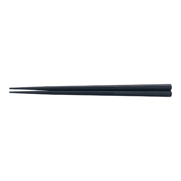 ポリブチレンテレフタレート（PBT）樹脂製の箸【この製品の仕様】・サイズ：22.5cm・カラー：黒・形状：六角・柄：チェック■24種類の仕様を用意・サイズ（2種）：21cm、22.5cm・カラー（2種）：黒、エンジ・形状（3種）：四角、五角...