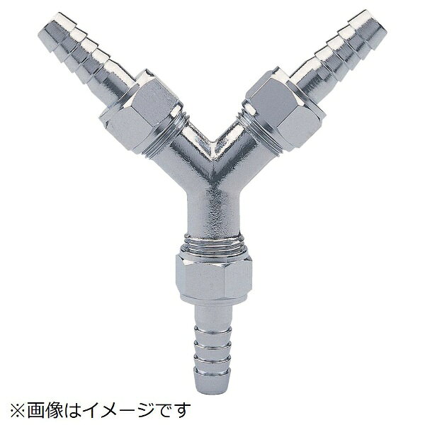 ■エアー配管の分岐に■ホース用継手。■接続口径(タケノコ外径)(mm)：8.0■寸法(mm)L：55■六角対辺(mm)ナット：16■使用流体：水・空気・油■使用流体：水・空気・油■使用流体：水・空気・油■流体温度：-50〜150℃■使用圧力...