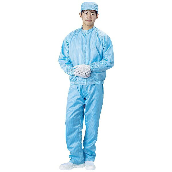 ■超導電性加工糸を使用しています。■クリーンルーム、塵・ホコリ・静電気対策の必要な作業に。■色：ブルー■サイズ：3L■着丈(cm)：66■適応胸囲(cm)：125■ISOクラス：7■適応胸囲(cm)：125■ISO Class7(Fed/S...
