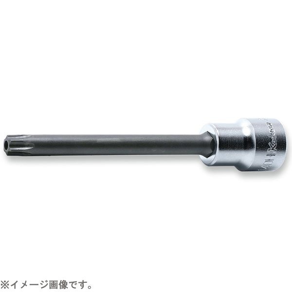 ●イジリ止めトルクスビットソケット（丸軸）■品番： 3025.100R-T40■D（mm）： 18 ■ L（mm）： 100 ■重量（g）： 52