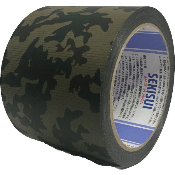 ■ポリエチレン、ポリプロピレンラミネート紙にも貼りつき、重ね貼りもできます。■仮止め、養生用に。■色：迷彩G■幅(mm)：100■長さ(m)：25■厚さ(mm)：0.11■粘着力：2.2N/10mm(224.4g/10mm)■基材：再生PE...