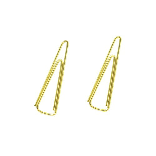 さしやすい三角形のゼムクリップ（ゴールドカラー）。約1000本入り。全長29ミリ。