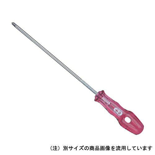 細軸・ロングタイプです。早回しに便利なローレット加工付です。柄は、アセテート樹脂、エルゴノミックデザインになっています。仕様●サイズ： （+）NO.2。●軸長： 200mm。材質●クロームバナジューム鋼。●柄： アセテート樹脂。注意事項