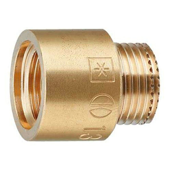 ●配管継手。●呼： 13 ●穴径；六角対辺　呼13： 12.5mm ●材質： 黄銅