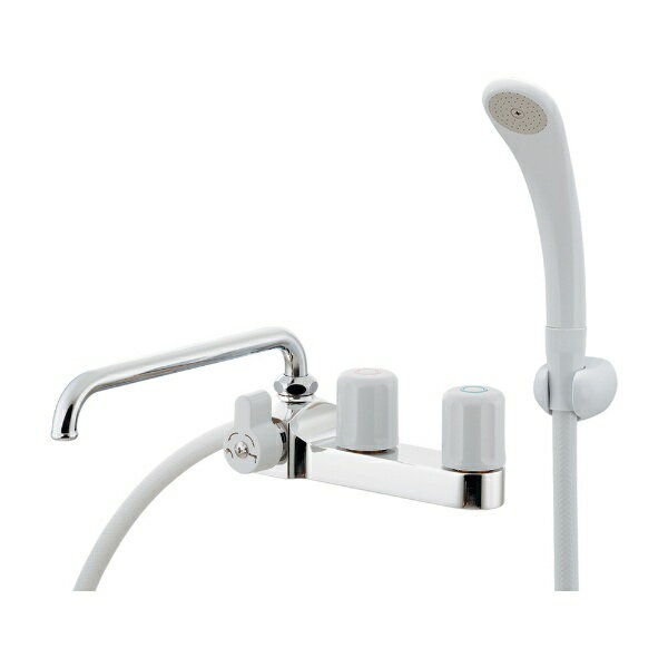 ●左右組替え兼用タイプ。●取付穴径： 23〜26mm ●厚さ： 5〜35mm ●取付芯々： 85mm ●上部： 104-010 ●パイプ取付ネジ： W26山20 ●シャワーホース接続部ネジG1/2