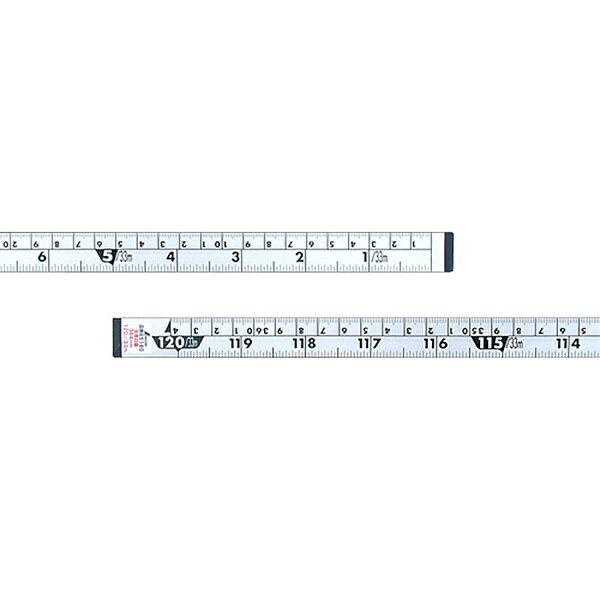目盛や文字が自由に書けて消せる3面特殊テープ付です。2分割式で持ち運びに便利です。両端にゴムキャップを付けてあるため、材料を傷付けません。目盛：メートル目盛と尺相当目盛　両端にゴムキャップを付けてあるため材料を傷付けません。真直度：3ミリ以...