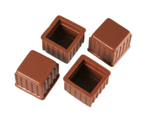 角型の脚キャップです。防音・防振ゴム・スポンジ・フェルト・フィルターシリーズ騒音・床の傷防止。騒音や床・フローリングの傷を軽減します。サイズ： 27mm角×23mm。サイズ： 内寸21mm。色： 茶。