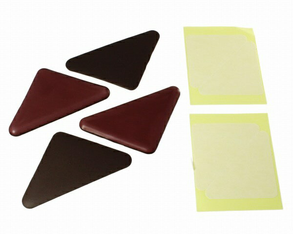 家具をらくらく移動できます。防音・防振ゴム・スポンジ・フェルト・フィルターシリーズ家具用すべり材。コーナー用です。色： 茶。