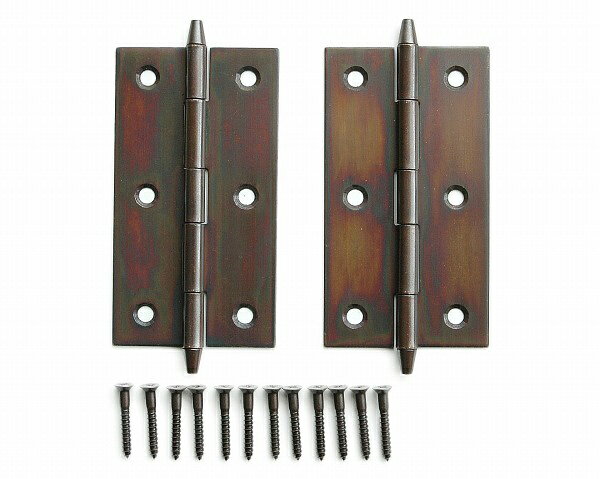 家具の組立・補修等に最適な蝶番です。家具・タンスの蝶番（丁番）シリーズ■材質： 鉄■入数： 2枚家具の開き扉用丁番。開き扉などの開閉軸に用いる金物です。サイズ： 76mm。入数： 2。