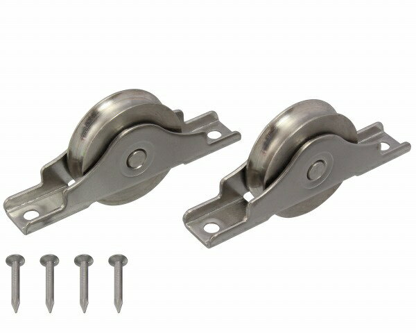 甲丸レールを走るい一般的な丸型の戸車です。網戸・サッシ・雨戸・引き戸の戸車交換シリーズ■材質： ステン枠／ステン車■サイズ： 　呼称36ミリ■入数： 　2個■取り付け上の■注意： 　釘穴がゆるい時は木片を埋めて下さい。　2個同時に取り替えて...