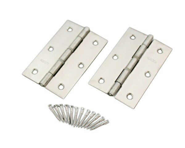 家具・建具の組立・補修等に最適な蝶番です。家具・タンスの蝶番（丁番）シリーズ家具・建具の開き扉用丁番。開き戸の開閉軸に用いる金物です。サイズ： 89mm。入数： 2。