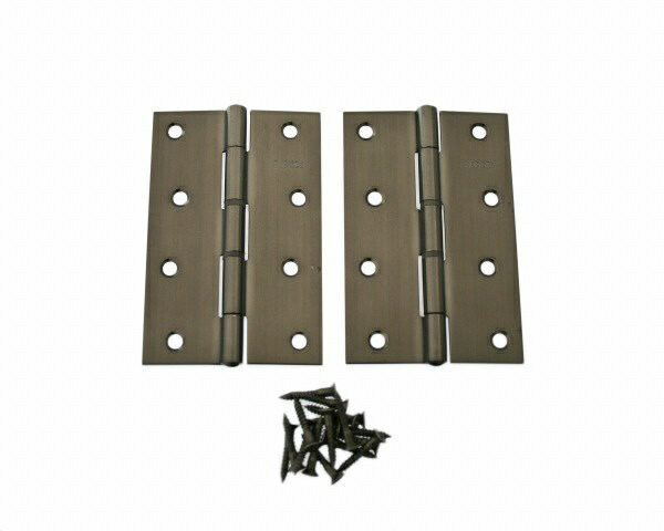 家具・建具の組立・補修等に最適な蝶番です。家具・タンスの蝶番（丁番）シリーズ家具・建具の開き扉用丁番。開き戸の開閉軸に用いる金物です。サイズ： 102mm。入数： 2。カラー・仕上： アンバー。