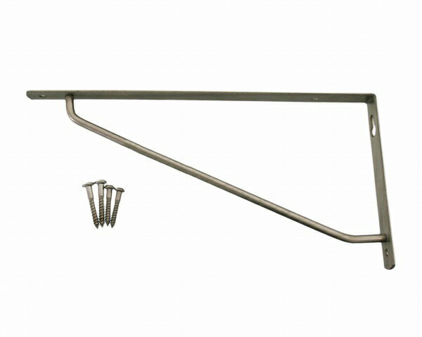 洗練されたスリムでスタイリッシュなデザインです。壁棚・シェルフ・棚受けシリーズ棚の取り付け。サビに強いステンレス棚受です。サイズ： 105×210mm。