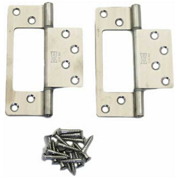 家具・建具の組立・補修等に最適な蝶番です。家具・タンスの蝶番（丁番）シリーズ家具・建具の開き扉用丁番。枠、扉への掘り込み不要の為取り付けが簡単です。サイズ： 102mm。カラー・仕上： ステンレスヘアーライン。入数： 2。