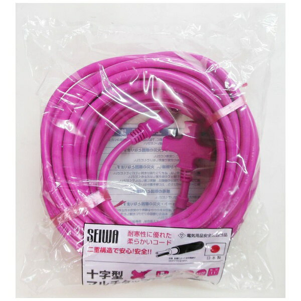 ■電気用品安全法適合品。■耐久性に優れた柔らかいコード、二重構造で安心！安全！■三ツ口仕様。■使用電線： VCT2c×1.25mm2■定格： 125V-15A■許容W数： 1500Wまで■サイズ： 20m■カラー： ピンク