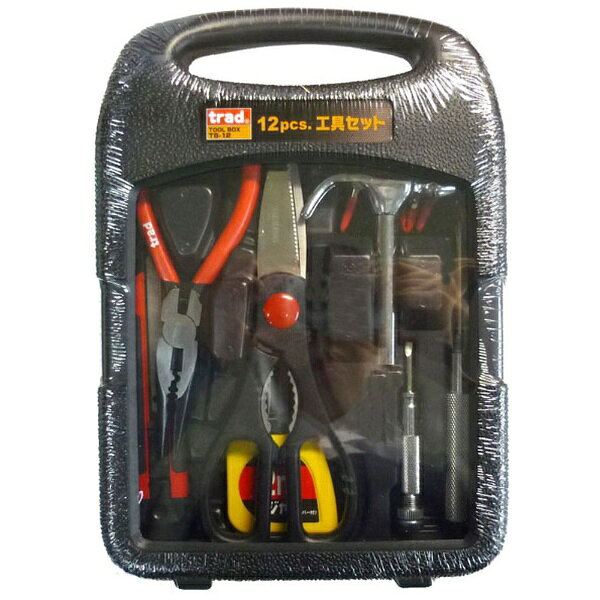 ●使用頻度の高い工具をセットアップ。●備えて安心、使って便利な工具セット。●ケースサイズ： W195×H275×D51mm ●重量： 1.5kg ●セット内容： システムネイルハンマー、万能鋏、カッター、万能ラジオペンチ150mm、ヤスリ（...