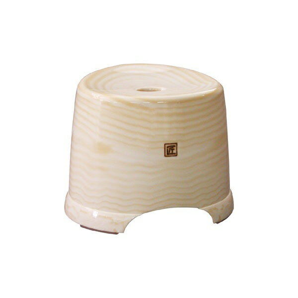 ●和の木目マーブル模様。●カビ・ヌメリ防止加工済でお掃除簡単。●座面が高めのバスチェアー。●サイズ： 284×345×280mm　●重量： 850g ●材質： 本体・ポリプロピレン/ゴム部・EVA樹脂