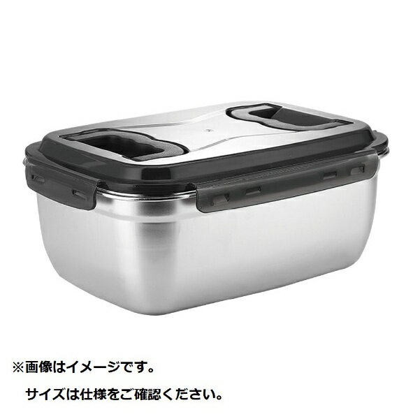 汁漏れ・臭い漏れにも強い、ステンレス製の保存容器■4面ロックとシリコンパッキン　汁物の漏れだけでなく、臭いの漏れにも対応できます。■ステンレス製の容器部分　丈夫で長持ち、様々な食材が入れられます。■取手付き　大容量タイプの保存容器で、取手も...