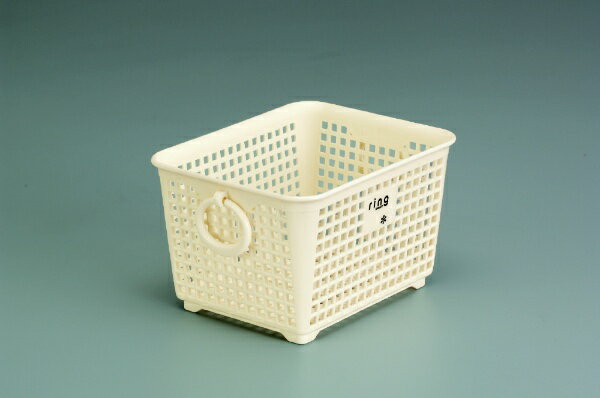 ●かわいいリング付バスケット。●カラー： ホワイト●サイズ： 14.5×11.5×9Hcm●材質： ポリプロピレン