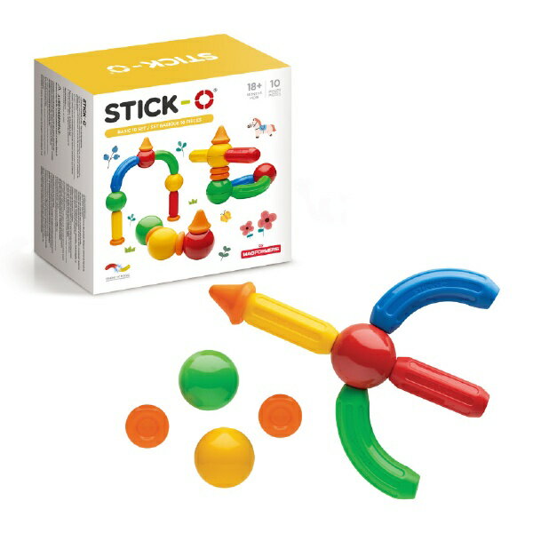 1歳半頃からのあそびに。あそびを通したくりかえしが楽しい。STICK-O（スティック・オー）は、ひとりでもできることが増えたなと感じる1歳半ごろにぴったりの「マグ・フォーマー」の姉妹ブランドのブロックです。小さな手でも握りやすく、磁石で瞬時...