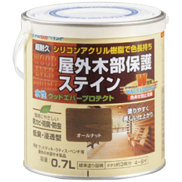 ■シリコンアクリル樹脂にHALS（紫外線劣化防止剤）とUV吸収剤を配合した高性能木部保護塗料です。■水性でありながら色あせに強く、塗り継ぎムラがでにくい塗料です。■防カビ、防虫、防腐効果に優れ、木部を長期間保護します。■塗り替え時でも、しっ...