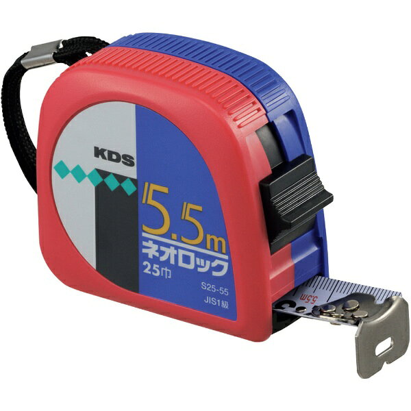 特長■内法測定に便利な寸法入り角型ケースです。■手にフィットし滑りにくい形状を採用しています。用途■一般的な様々な測定。仕様■テープ長さ(m)：5.5■テープ幅(mm)：25■水平保持(m)：2.4■0点補正移動爪：○■ショックアブソーバー...