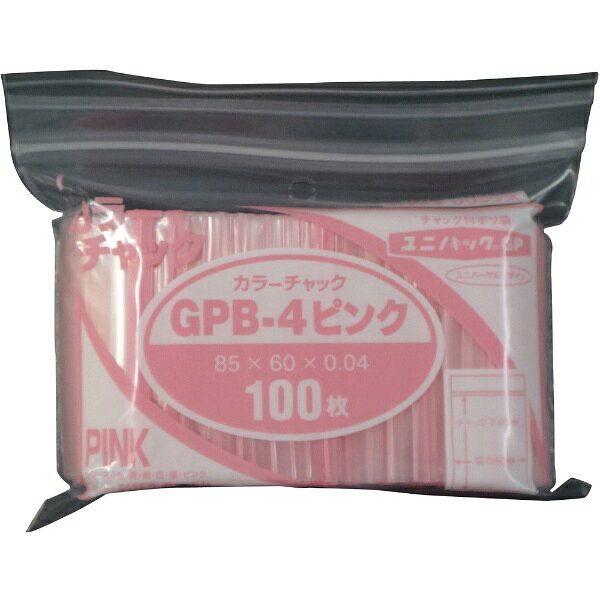 特長■カラフルなチャックで商品の仕分けに最適です。用途仕様■厚さ(mm)：0.04■縦(mm)：85■色：透明ピンク■横(mm)：60■100枚入り1袋■厚さ：0.04mm材質／仕上げセット内容／付属品注意