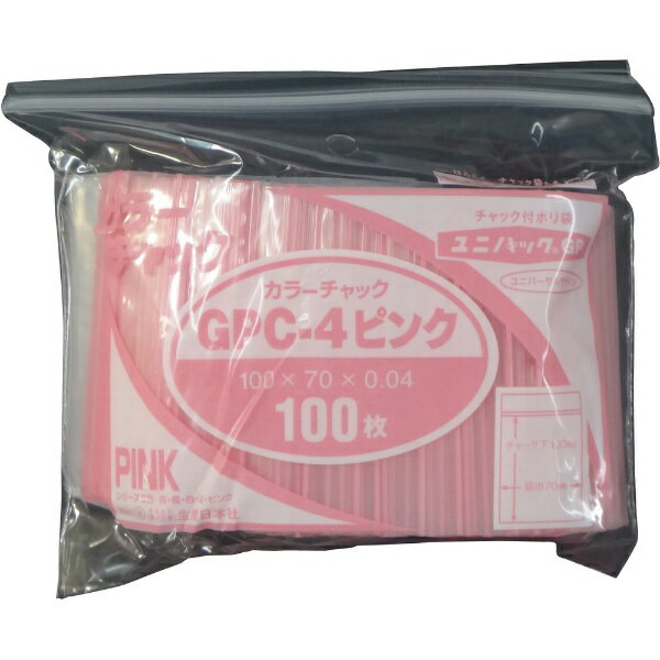特長■カラフルなチャックで商品の仕分けに最適です。用途仕様■厚さ(mm)：0.04■縦(mm)：100■色：透明ピンク■横(mm)：70■100枚入り1袋×90■厚さ：0.04mm材質／仕上げセット内容／付属品注意