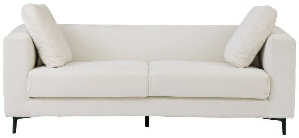 スクエア型のフォルムとスチール脚でモダンに仕上げたソファです。クッションが2個付いています。■お掃除ロボット使用可能脚の高さが12cmあるため、お掃除ロボットもお使いいただけます。 ■サイズ： 約幅185×奥行83×高さ83×座面高さ43c...