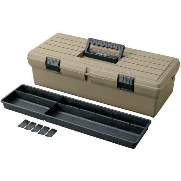 特長■長尺物が入る横長型です。■小物収納に便利な取っ手付のインナートレーが付属しています。用途■工具収納に。仕様■色：カーキ■外形寸法(mm)間口：700■外形寸法(mm)奥行：325■外形寸法(mm)高さ：195■有効内寸(mm)間口：6...