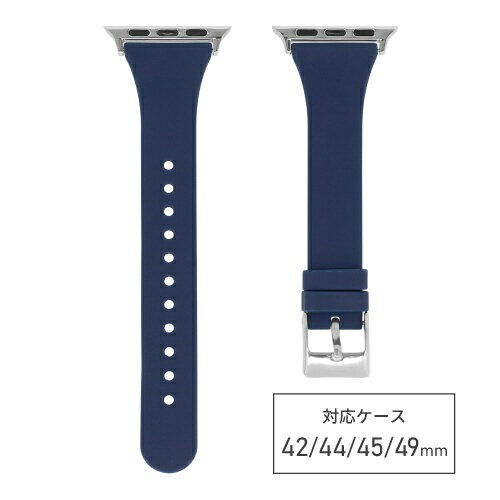 ■テーパードのかかった細いスリムタイプのシリコン製バンドバンド幅約14mmで大きすぎないサイズ感です。上品に腕元を演出します。汗水に強いシリコン製なので、汚れても丸洗いが可能です。■美錠タイプで、装着のしやすさ＆見た目に上質感を与えますしな...