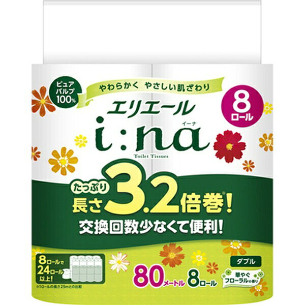 ふっくら巻取り技術で、3.2倍※長く巻いてもふんわり柔らか！面倒なロールの交換回数驚きの少なさに！※1ロールの長さ25mとの比較