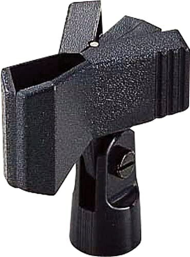 約3.0cm径までのマイクにも対応できるマイクホルダー。クリップタイプなので様々な用途に対応します。カラオケにあるような大きめのマイクにもお使い頂けます。変換アダプタが付属しているので3/8インチと5/8インチ両方に対応できます。
