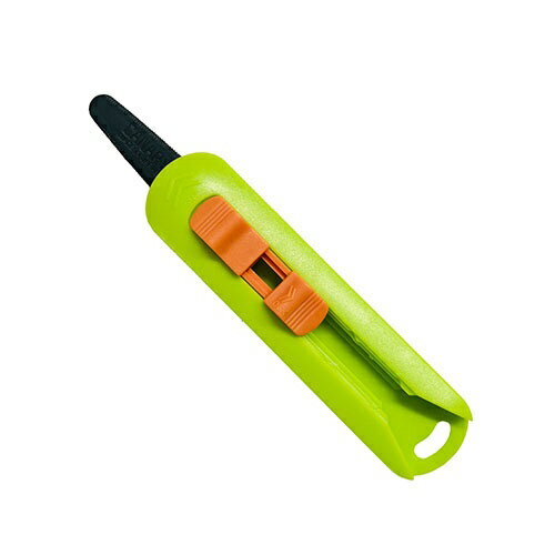 特殊なギザ刃でのこぎりのように前後に引くことで、段ボールの開梱や解体ができます。操作性が良く、一般的なカッターと比べると刃が滑りにくく、ケガのリスクを軽減します。また開梱の際中身を傷つけにくくするため、刃の先端が丸く加工されているもの特長です。