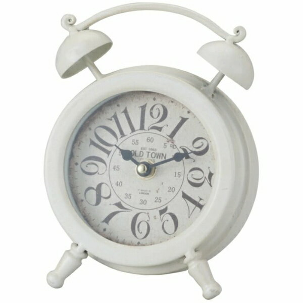 ■カラー：ホワイト ■材質：ガラス、スチール ■サイズ：W137×H190×D55mm ■重量：390g ■電源：単三乾電池×1本(電池別売品) ■連続秒針タイプ ※無音ではありませんのでご注意ください。 ※ベルは装飾です。目覚まし時計では...