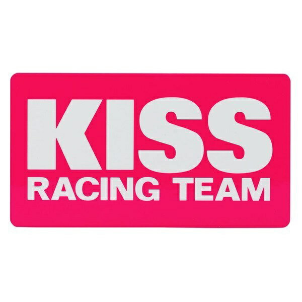 キジマKISSレーシングチーム、オリジナルステッカーです。2種類のサイズにチームカラーを基調とした2パターンのカラーリングからお選びください。■サイズ：S：55×30mm■色：白文字×ピンクベース
