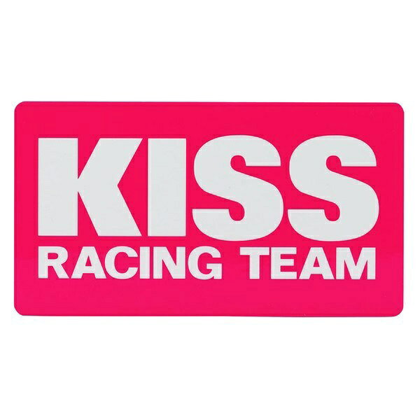 キジマKISSレーシングチーム、オリジナルステッカーです。2種類のサイズにチームカラーを基調とした2パターンのカラーリングからお選びください。■サイズ：M：100×55mm■色：白文字×ピンクベース
