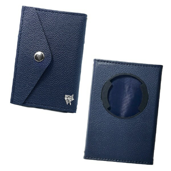 スマホと一緒に持ち歩く小さな財布 「and W」 (アンドダブル)/スマホ財布/ミニマム財布/セット品/牛皮レザー(ネイビー)・スマホリング((ブラック)