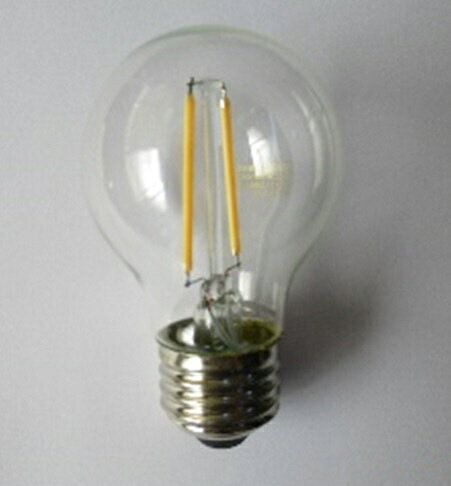 ■定格入力電圧：100V ■口金：E26 ■定格消費電力：2.2W ■グローブ種別：ガラス、クリア ■全光束：230lm ■角度：290度 ■色温度：2700K(電球色) ■外径：51mm ■全長：87mm ■質量：24g ■定格寿命：20...