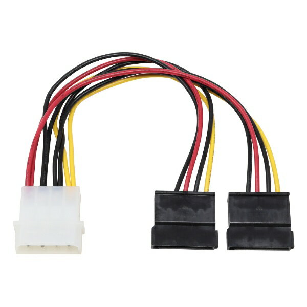 SATA機器の増設に便利です。■電源ユニットのペリフェラル電源コネクタ (大4ピン) をシリアルATA電源コネクタ (15ピン) ×2に変換します。■SATA機器の増設に便利です。＜ご注意＞・電源自体の容量にご注意ください。・SATA電源コ...