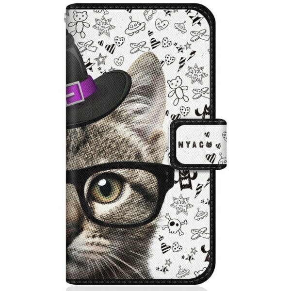with NYAGOはお洒落でかわいい人気の猫デザインブランド。かさばらないスリム手帳型ケース。■「猫びより」など雑誌やメディアにも多数紹介されました。個性的な可愛いニャンコは超目立ちます！■薄くて使いやすいステッチタイプ手帳型ケースは中芯...