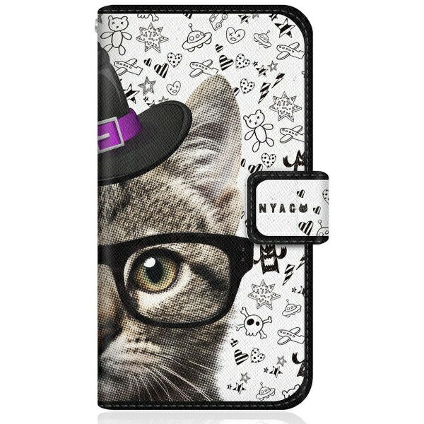 with NYAGOはお洒落でかわいい人気の猫デザインブランド。かさばらないスリム手帳型ケース。■「猫びより」など雑誌やメディアにも多数紹介されました。個性的な可愛いニャンコは超目立ちます！■薄くて使いやすいステッチタイプ手帳型ケースは中芯...