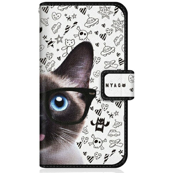 with NYAGOはお洒落でかわいい人気の猫デザインブランド。かさばらないスリム手帳型ケース。■「猫びより」など雑誌やメディアにも多数紹介されました。個性的な可愛いニャンコは超目立ちます！■薄くて使いやすいステッチタイプ手帳型ケースは中芯...